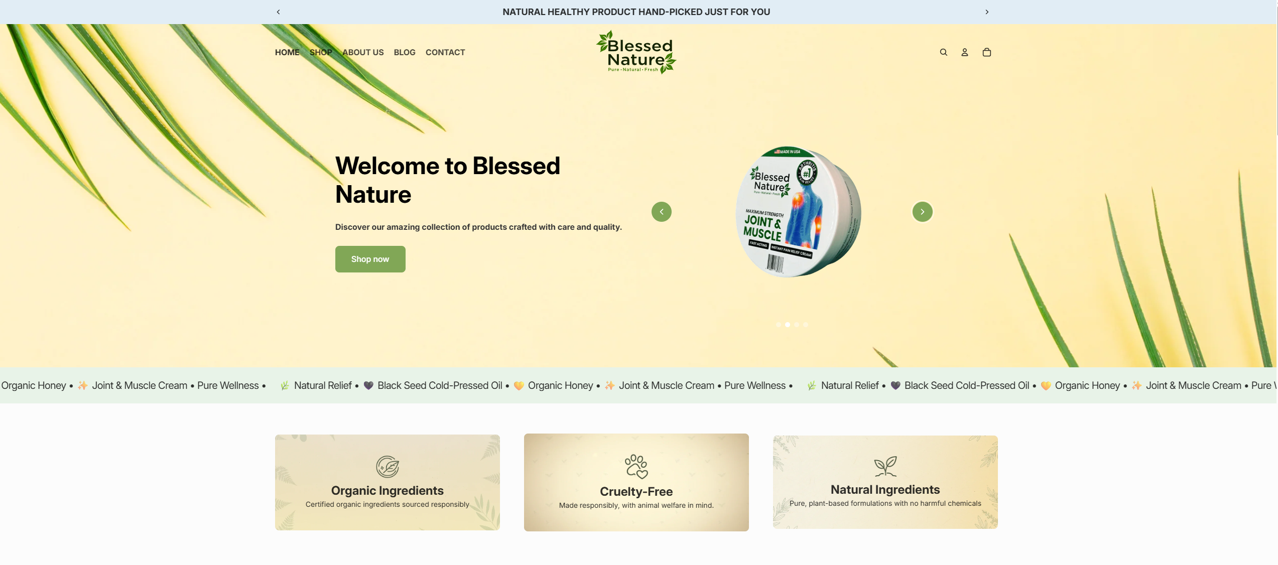 Blessed Nature | Black Seed Oil, Joint & Muscle Cream, Raw Honey (USA ...